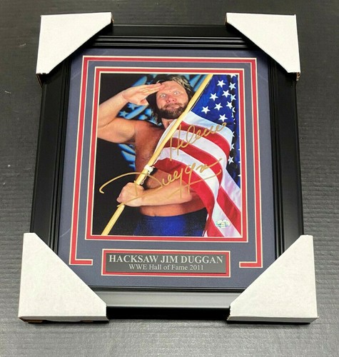 HACKSAW JIM DUGGAN USA FLAG AUTOGRAPHED SIGNED 8X10 PHOTO FRAMED | eBay