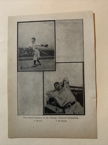 Chicago Cubs Mordecai Brown Ed Reulbach 1906 Baseball 5X7 Picture | eBay