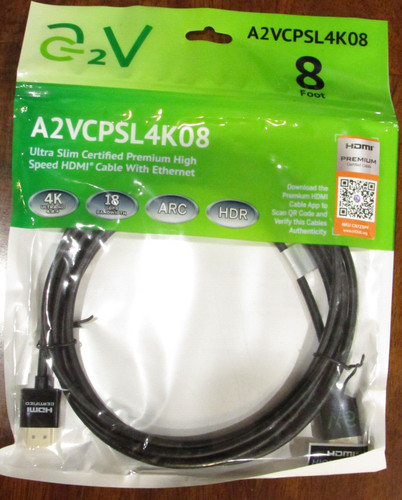 8 FT High Speed HDMI Ultra Slim Cable W/ ETHERNET A2V A2VCPSL 4K04K ARC NEW A34 | eBay