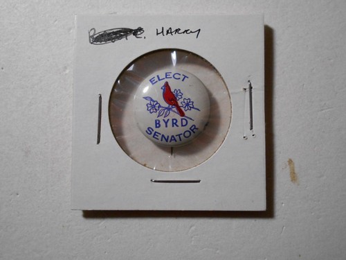 3/4" white Byrd Virginia U. S. Senator litho pinback button | eBay