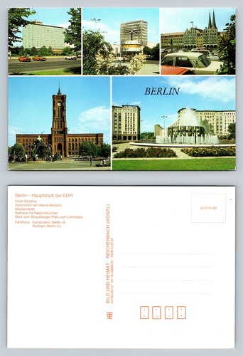 Berlin Postcard featuring City Landmarks and Historic Buildings in DDR Era | eBay