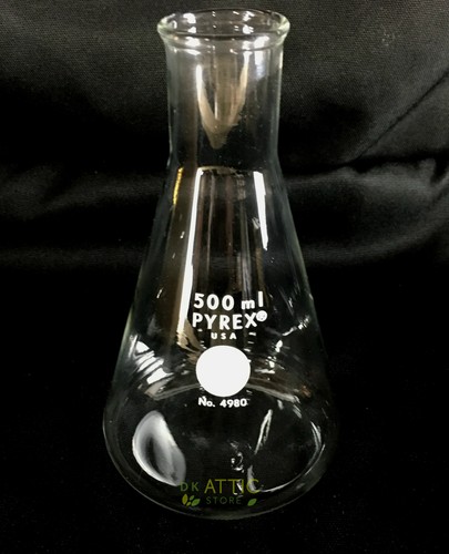 Pyrex 4980 Flask, 500ml, Stopper No 7, Ungraduated NOS Listing is for 1 ...