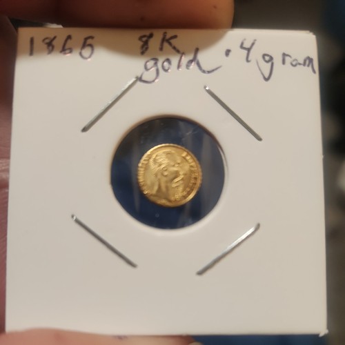 1865 Mexico Miniature 8K Maximiliano .4 Gram Gold Coin BU Uncirculated ...