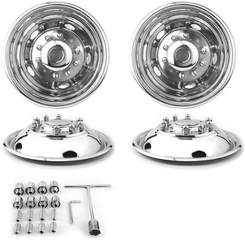 2008-2024 RAM 4500/5500 19.5'' 10 Lug Stainless Dual Wheel Simulators ...