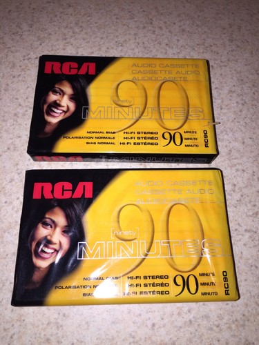 Lot of 2 Sealed RCA RC90 Blank Audio Cassette Tape 90 Minutes Normal ...