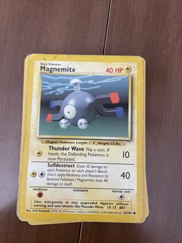 Pokémon TCG Magnemite Base Set 53/102 Regular Unlimited Common | eBay