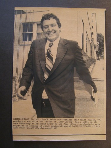 AP Wire Press Photo 1979 Tobacco heir Smith Bagley Washington Socialite ...