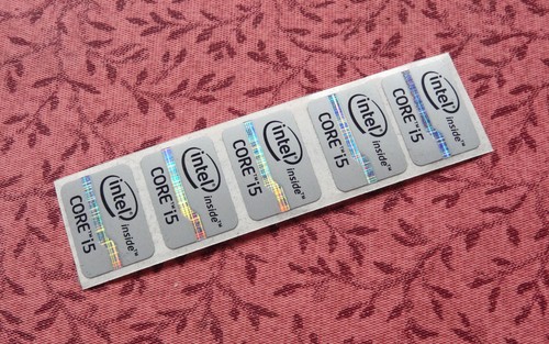 Lot of 10 Intel Core i5 Inside Gray Silver Stickers 15.5 x 21mm 2012 ...