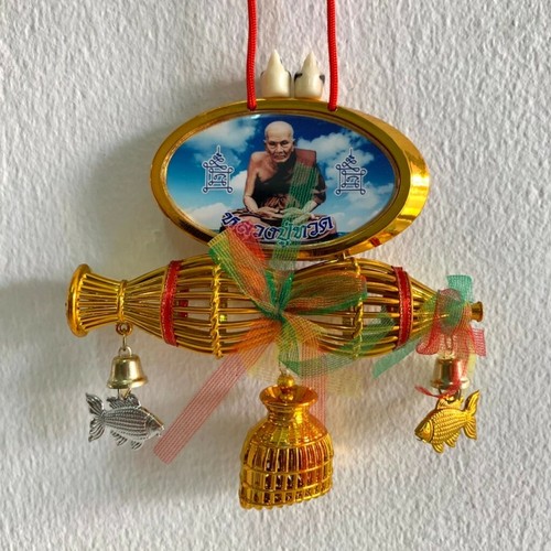 Saithong Phra LP Tuad Hanging Talisman Lucky Protect Thai Buddha Amulet ...