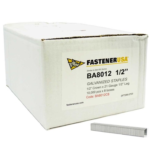 1/2" LEG x 1/2" CROWN 21GA GALV 8012 STAPLES 80,000ct | BA8012C8 | eBay
