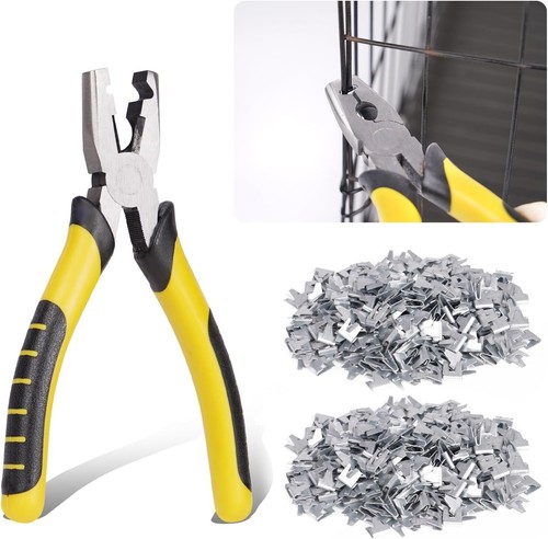 Wire Cage Buckle Pliers with 600 Wire Cage Clips Fasten Clips Buckle ...