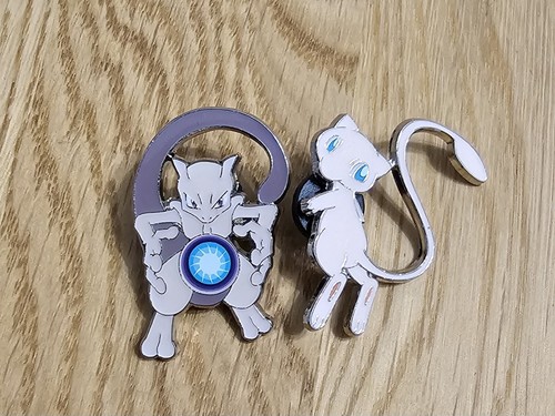 POKEMON TCG HIDDEN FATES MEW AND MEWTWO ENAMEL PIN SET OF 2 PIN ...