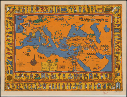 A Child's Map of the Ancient World, Mediterranean & Near East, 1926 ...