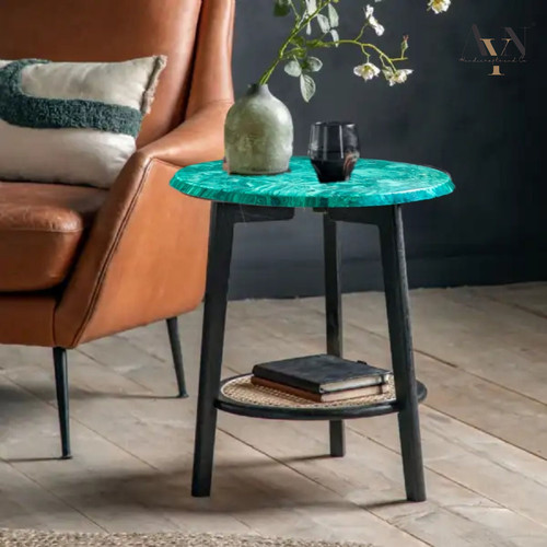 Natural Green Malachite Round Table Top, Coffee Table, Side counter ...