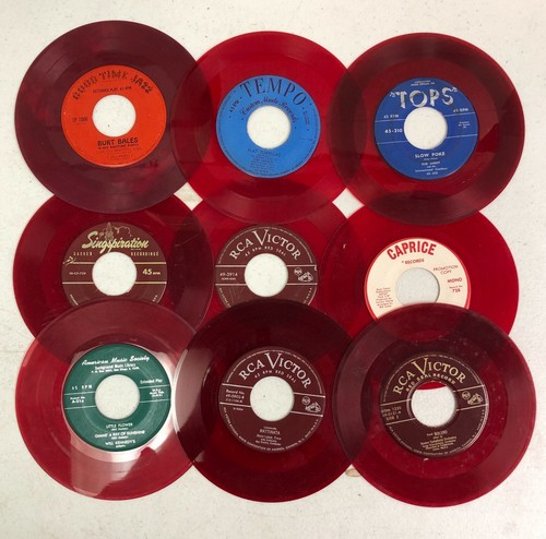 Lot of 10 Red Color Vinyl 45 rpm Vinyl Records for Crafts and ...
