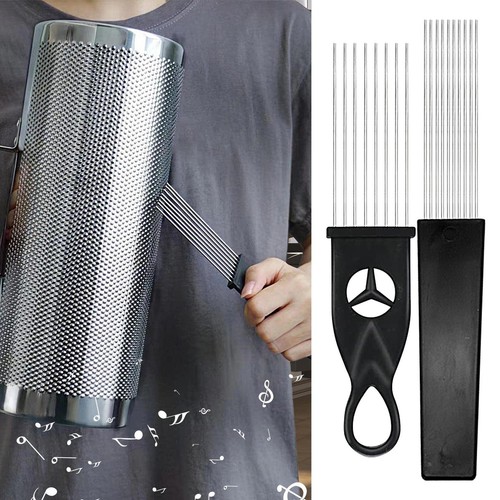 Guiro Metal Scraper Anti Slip Percussion Instrument Latin Brush Comb ...