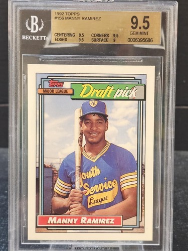 1992 TOPPS #156 MANNY RAMIREZ ROOKIE CARD RC BGS 9.5 GEM MINT | eBay