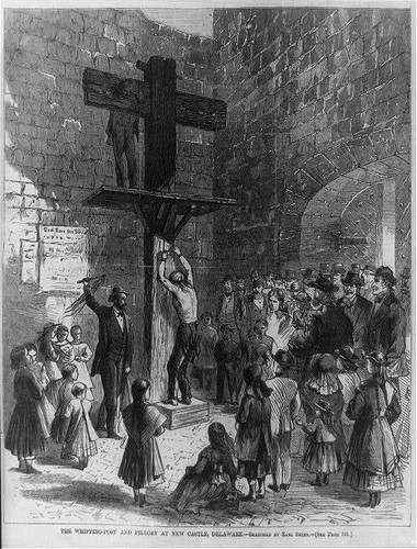 Photo:The whipping-post and pillory at New Castle, Delaware | eBay