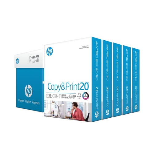 HP Printer Paper | 8.5 x 11 Paper | Copy &Print 20 lb | 5 Ream Case ...
