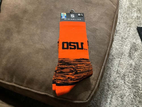 NEW STRIDELINE OREGON STATE BEAVERS Mens Socks Crew Pair Size M/L ...