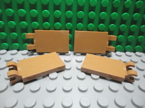 Lego 4 Medium Dark Flesh 2x3 clip on rectangle mud flap NEW | eBay