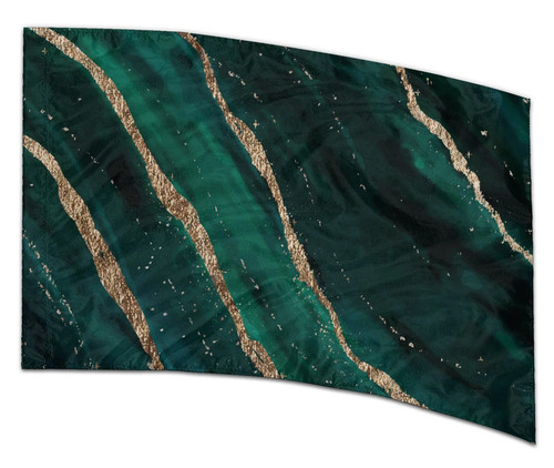 COLOR GUARD FLAGS EMERALD WAVES SILKS - NEW - 36" x 54" Standard Curved ...