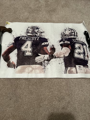 NFL Dallas Cowboys ( Prescott/Elliott) Canvas Print 13 1/2 X19 NEW ...