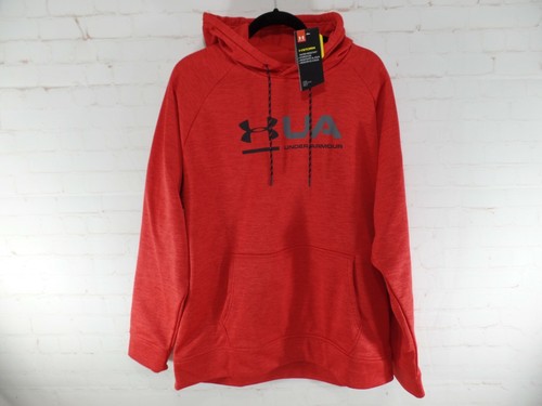 NEW L Under Armour Men's UA Storm Cold Gear Fleece Big Logo Hoodie Red ...