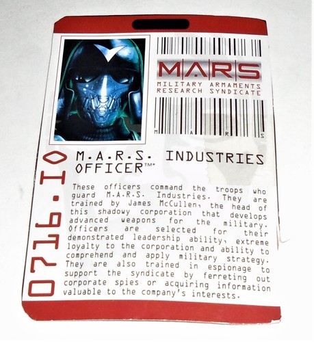 G I JOE File I.D. Card Filecard Rise of Cobra 2009 MARS Industries Officer V1 | eBay