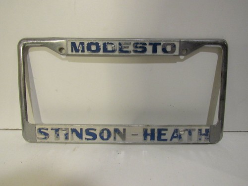 Modesto Stinson-Heath Dealership Metal License Plate Frame Holder Rare ...