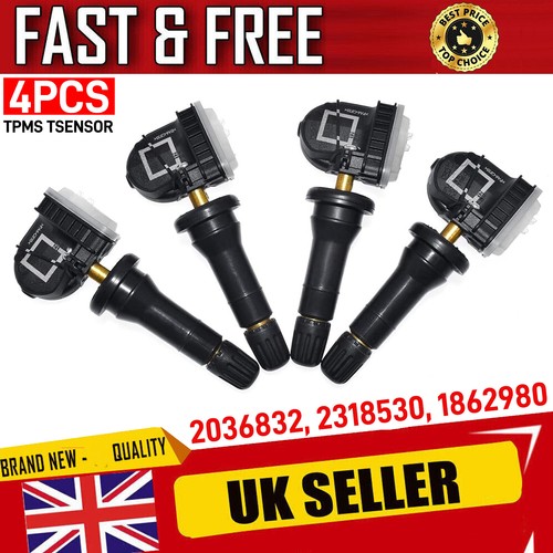 4x TPMS Tyre Pressure Sensor Fit For Ford Focus Fiesta C-Max Kuga ...