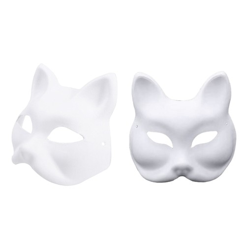 Foxes Mask Half Face Mask Halloween Party Mask DIY Cat Mask Masquerade ...