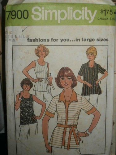 Simplicity Sewing Pattern 7900 Woman's Top & Cardigan Plus 40 42 44 46 ...