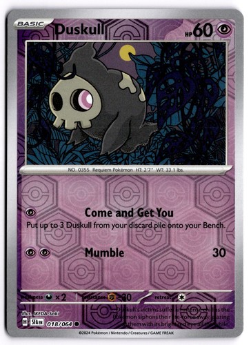 Pokemon TCG Duskull 018/064 Sv: Shrouded Fable Reverse Holo | eBay