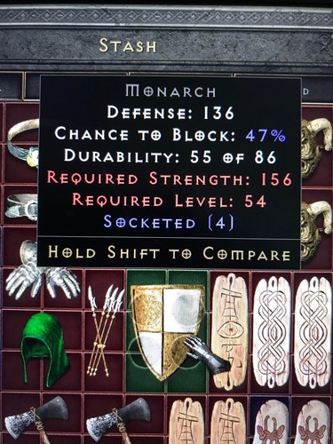 Diablo 2 Resurrected 4 Socket Monarch pc non ladder | eBay