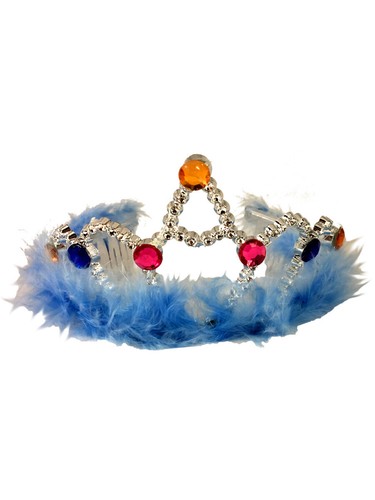 Beauty Queen Pagent Costume Blue Feather Tinsel Tiara | eBay