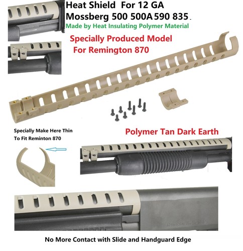 Heat Shield For Mossberg 500 Remington 870 / Maverick 88 Shotguns 12 g ...