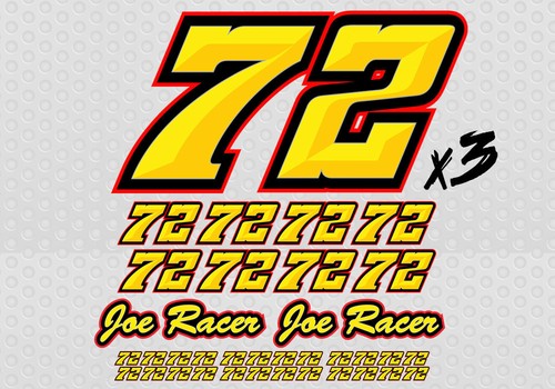 Custom Race Car Numbers Vinyl Decal Kit Value Package Late Model IMCA ...