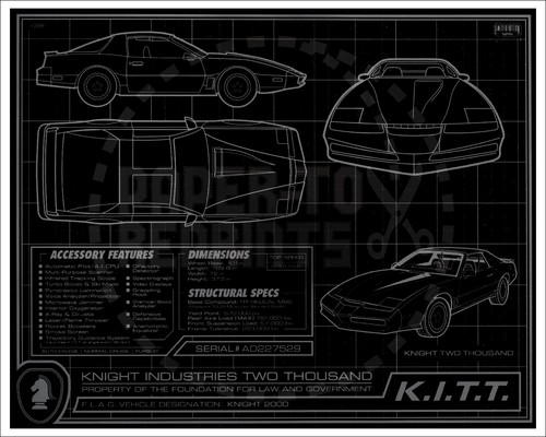 KNIGHT RIDER KITT 2000 POSTER - VINTAGE REPRINT | eBay