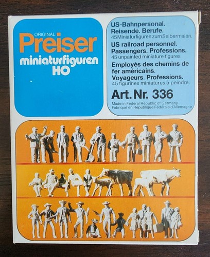 Preiser HO scale unpainted 45 US railroad personnel & figures Art.Nr ...
