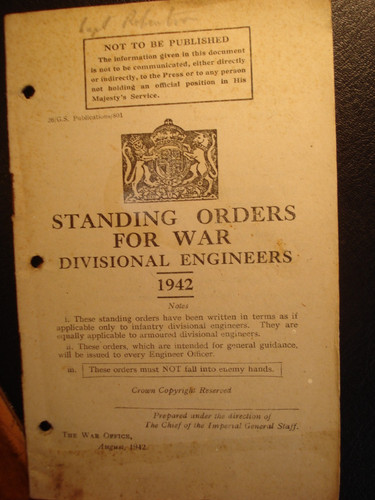 Royal Engineers Division Standing Orders 1942 British Army Military ...