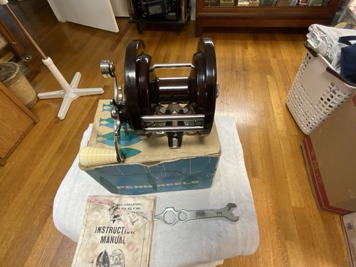 Vintage Fishing Reel Penn no. 85 Bakelite Baitcaster In Box Papers And ...