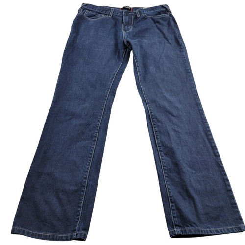 Guess Jeans Mens 34x30.5 Tag 34x32 Blue Slim Straight Denim Dark Wash ...