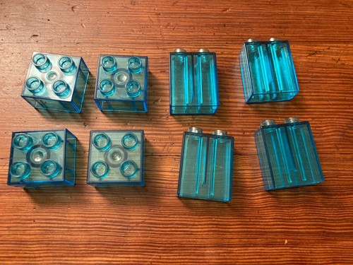 Lego Duplo Lot of 8 Translucent Blue Brick Blocks | eBay