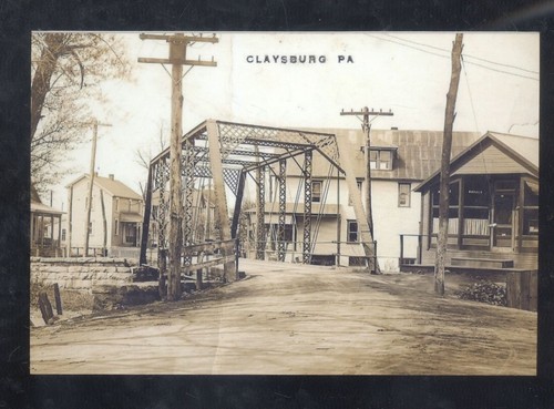 REAL PHOTO CLAYSBURG PENNSYLVANIA PA. DOWNTOWN BRIDGE POSTCARD COPY | eBay