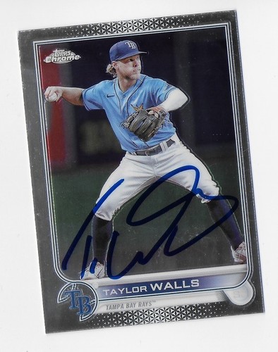2022 TOPPS CHROME #USC28 TAYLOR WALLS RAYS AUTOGRAPHED SIGNED BASEBALL ...