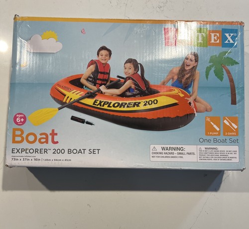 Intex Explorer 200 Inflatable 2 Person Inflatable Boat Set w/Oars ...