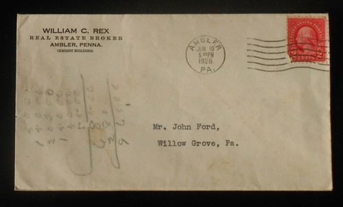 1926 POSTAL HISTORY William C. Rex Real Estate Broker Knight Building ...