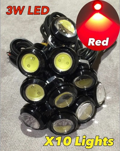 10 x 3w RED high power LED puddle lights lens JDM VIP ground DRL Fits ...