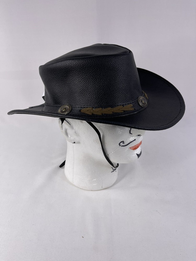Stylish Leather Cowboy Hat with Strap | Men's Boots